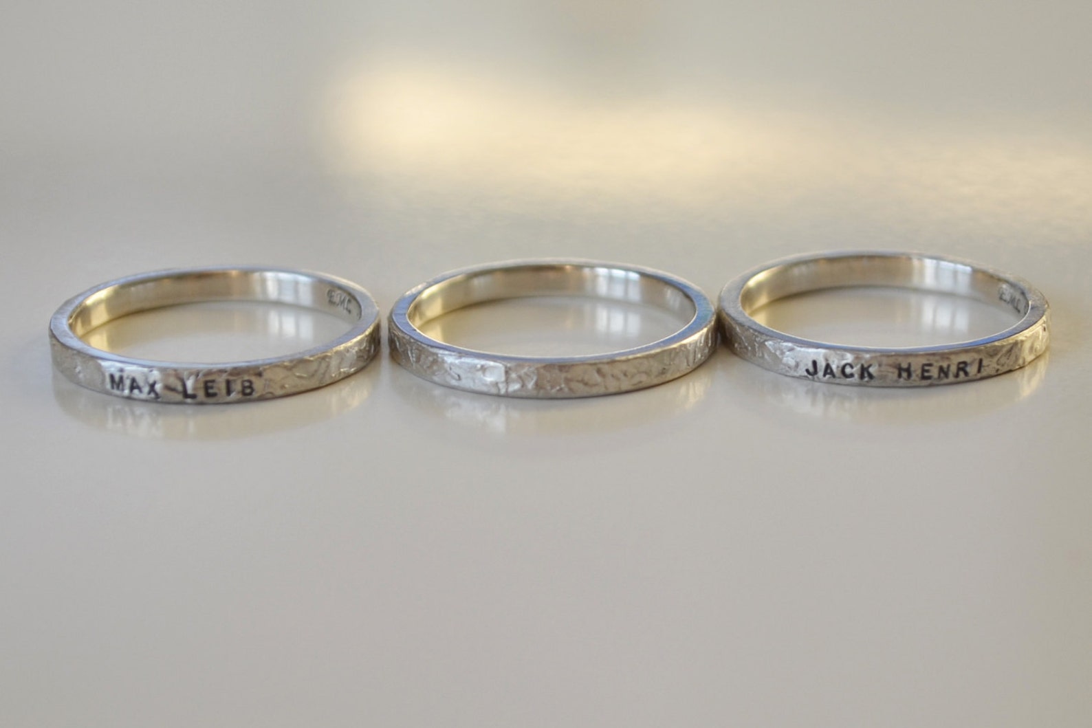 Personalized Hand Stamped Name Rings, Baby Name Rings With Birthdate ...