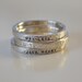 Personalized Hand Stamped Name Rings, Baby Name Rings With Birthdate ...