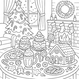 Christmas Coloring Pages Size 8.5x11, Printable Holiday Coloring Book ...