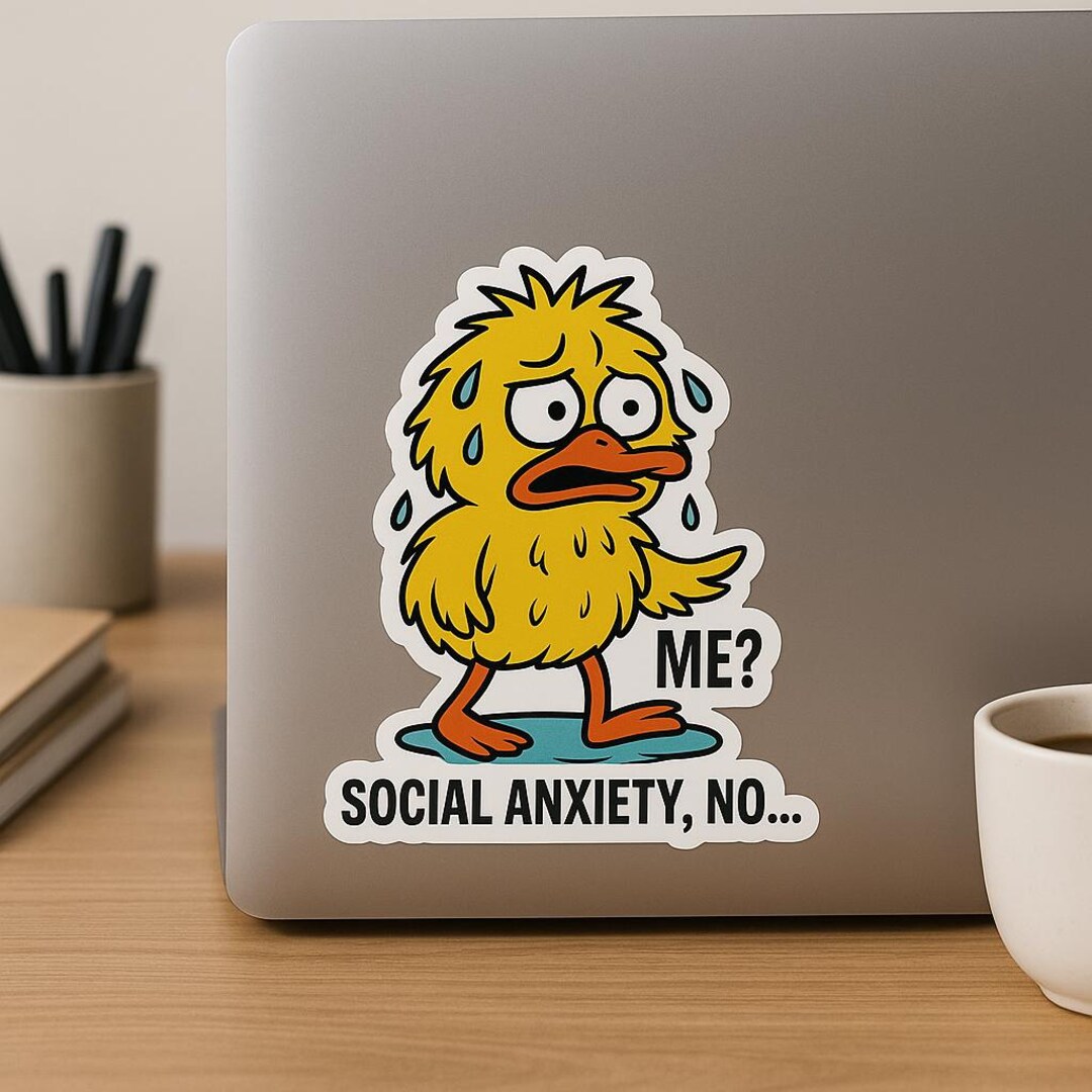 Anxiety Duck Stickers Printable | Sarcastic Funny Mental Health Quotes ...