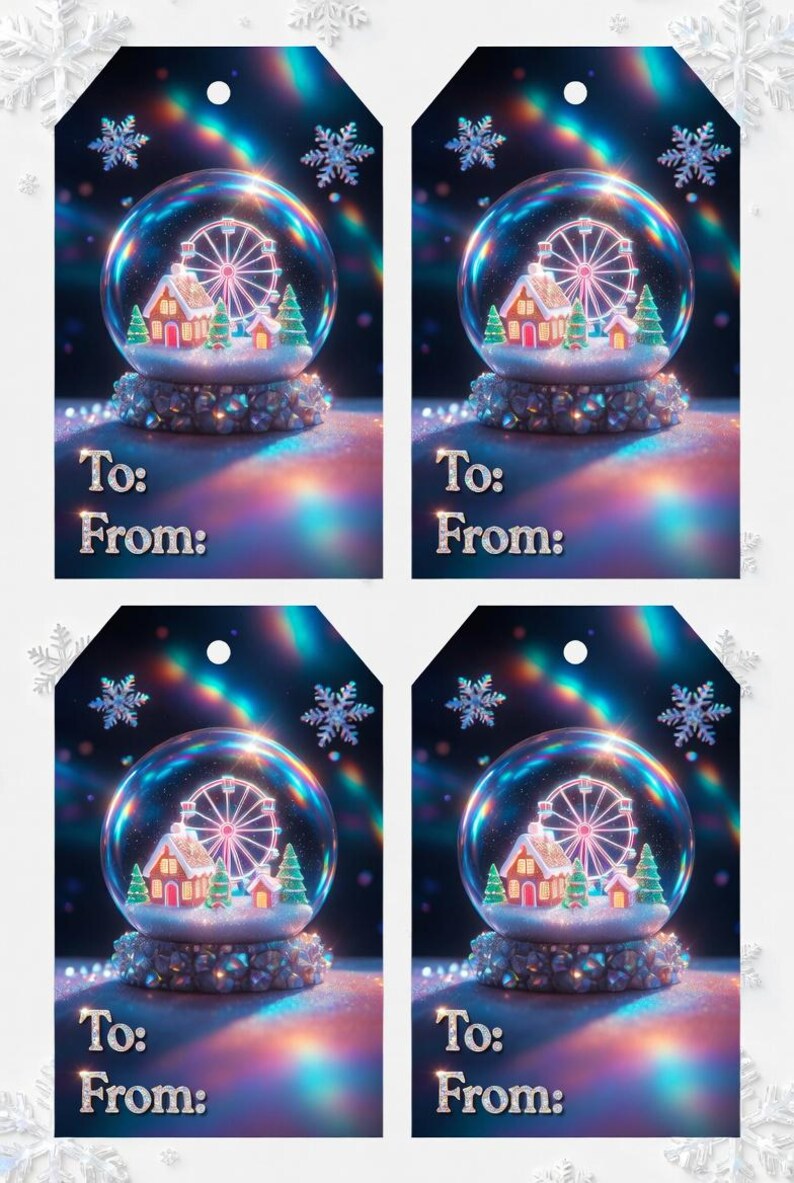 Printable Christmas Gift Tags | From Santa, Holiday Labels (digital ...