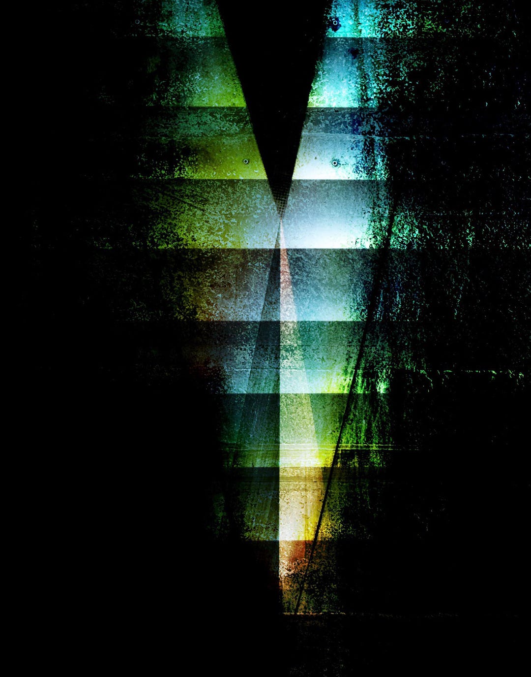 Abstract Digital Art Green Blue Texture Geometric Minimal Wall Decor ...