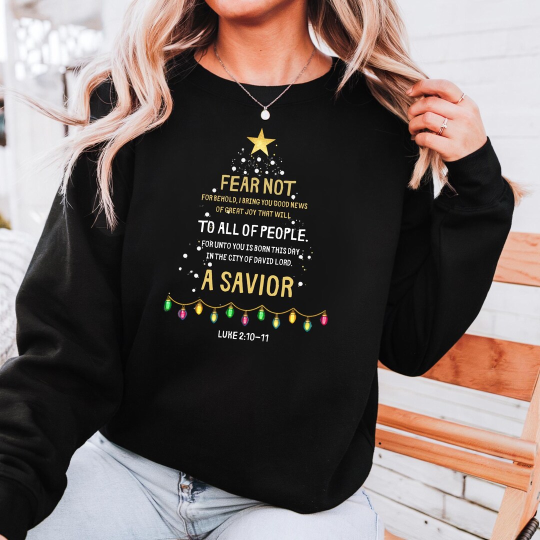 Christian Christmas Tree Sweatshirt, Religious Christmas Gift, A Savior ...