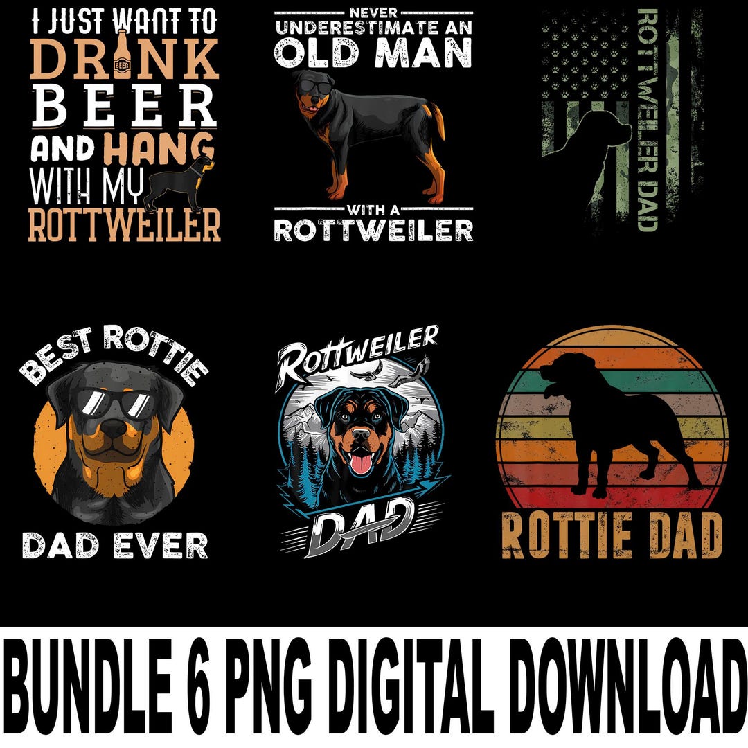 Rottweiler Dad Funny Father's Day PNG - Etsy