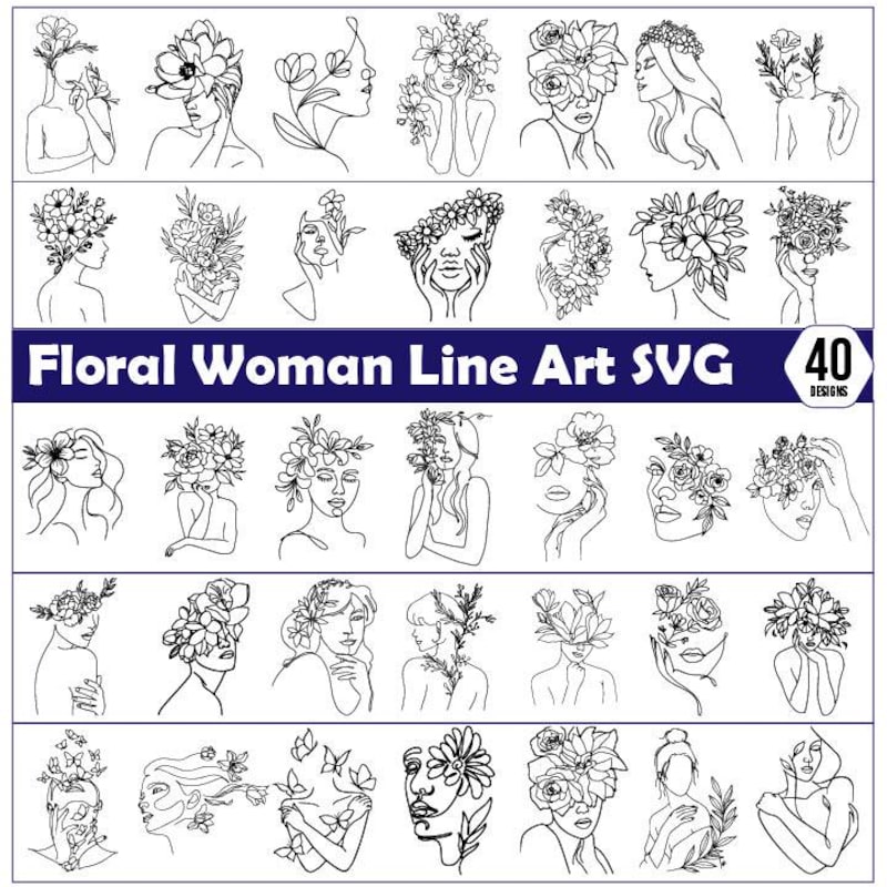 Women Line Drawing Faces - Etsy