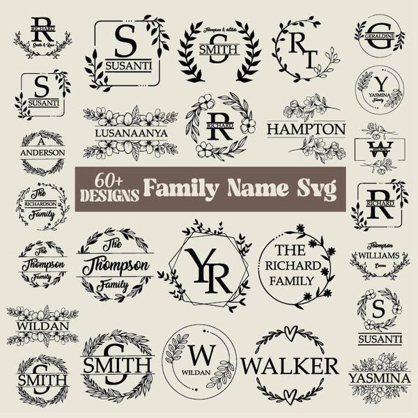 Last Name Svg - Etsy