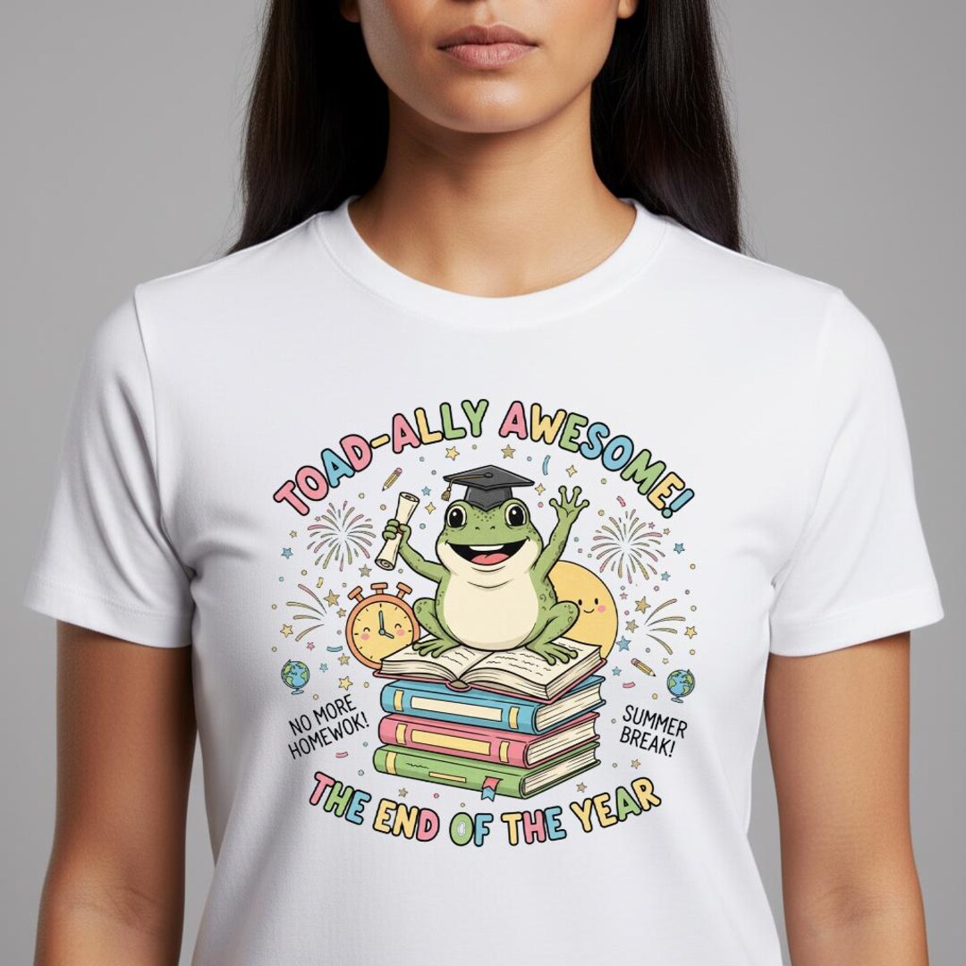 Toad-ally Awesome Graduation PNG, End of School Year PNG, Cute Frog ...