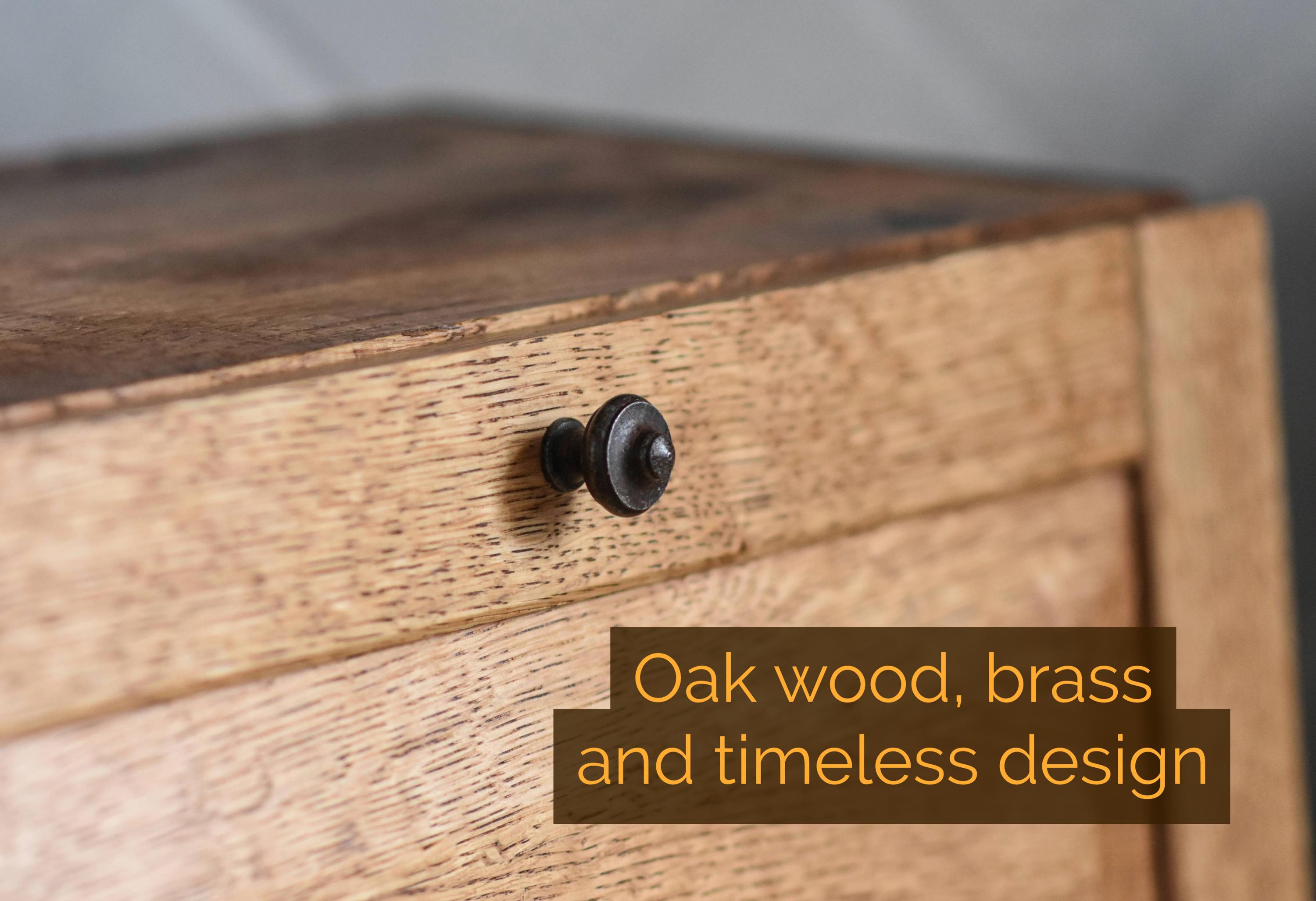 Handmade Oak Bread Box With Cast Iron Handle | Rustic Kitchen Storage ...