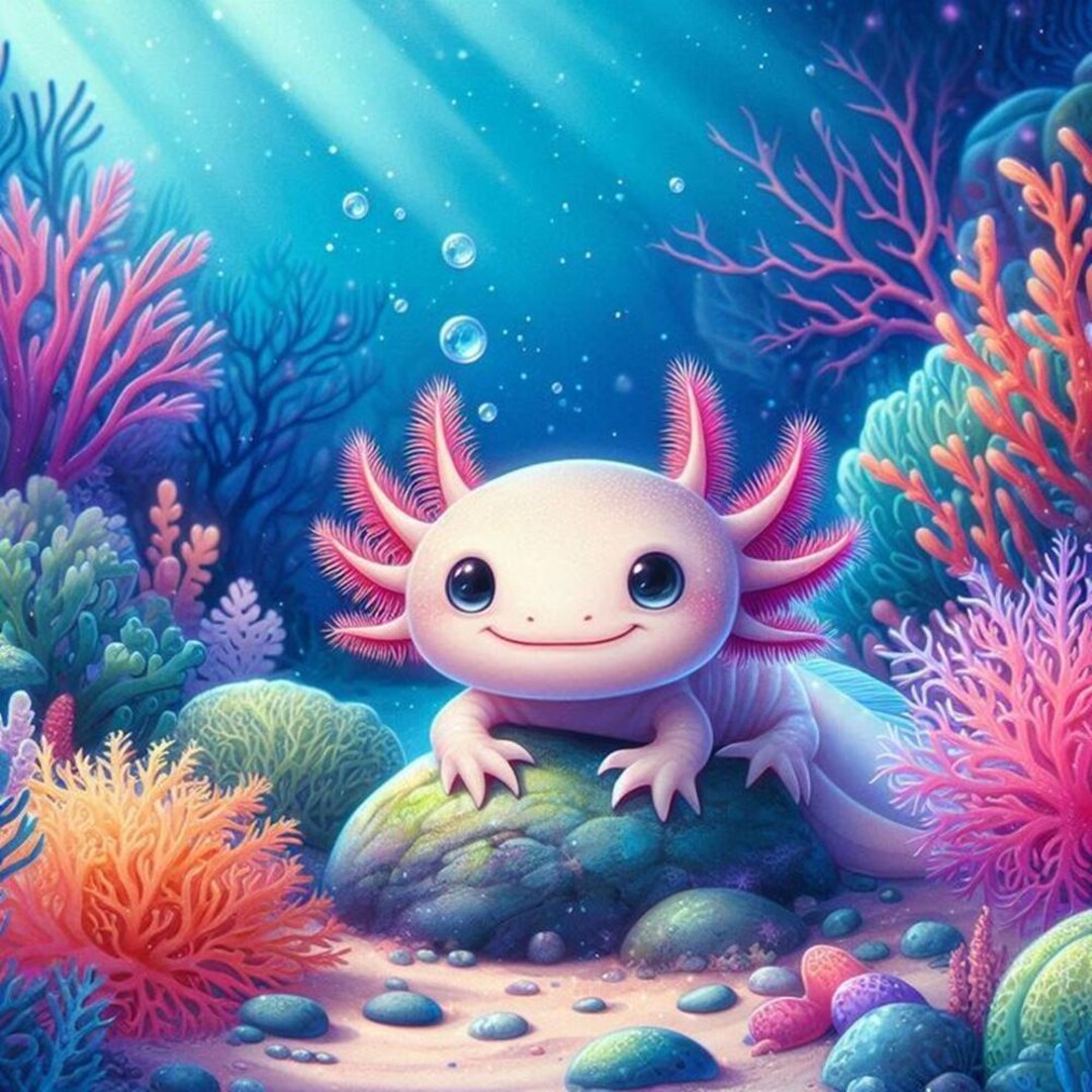 Axolotl Salamander Diamond Painting Kit, Full Drill DIY Hobby Gift - Etsy