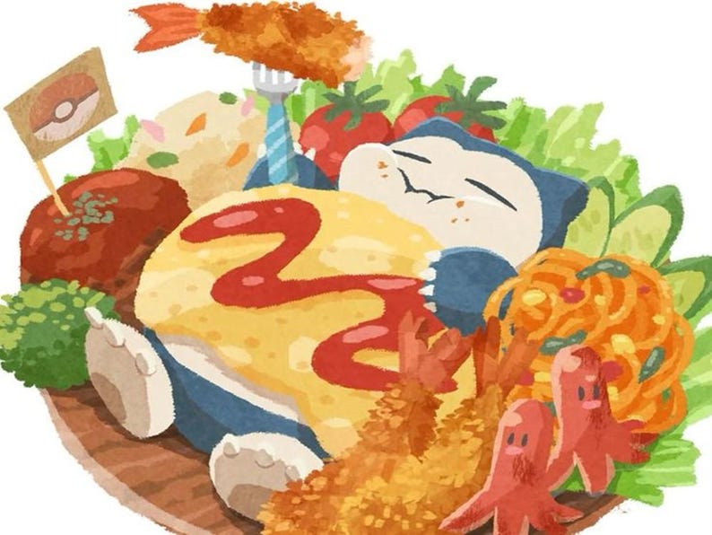 Pokemon Snorlax Food Diamond Painting Kit, 5D Full Drill DIY Hobby - Etsy