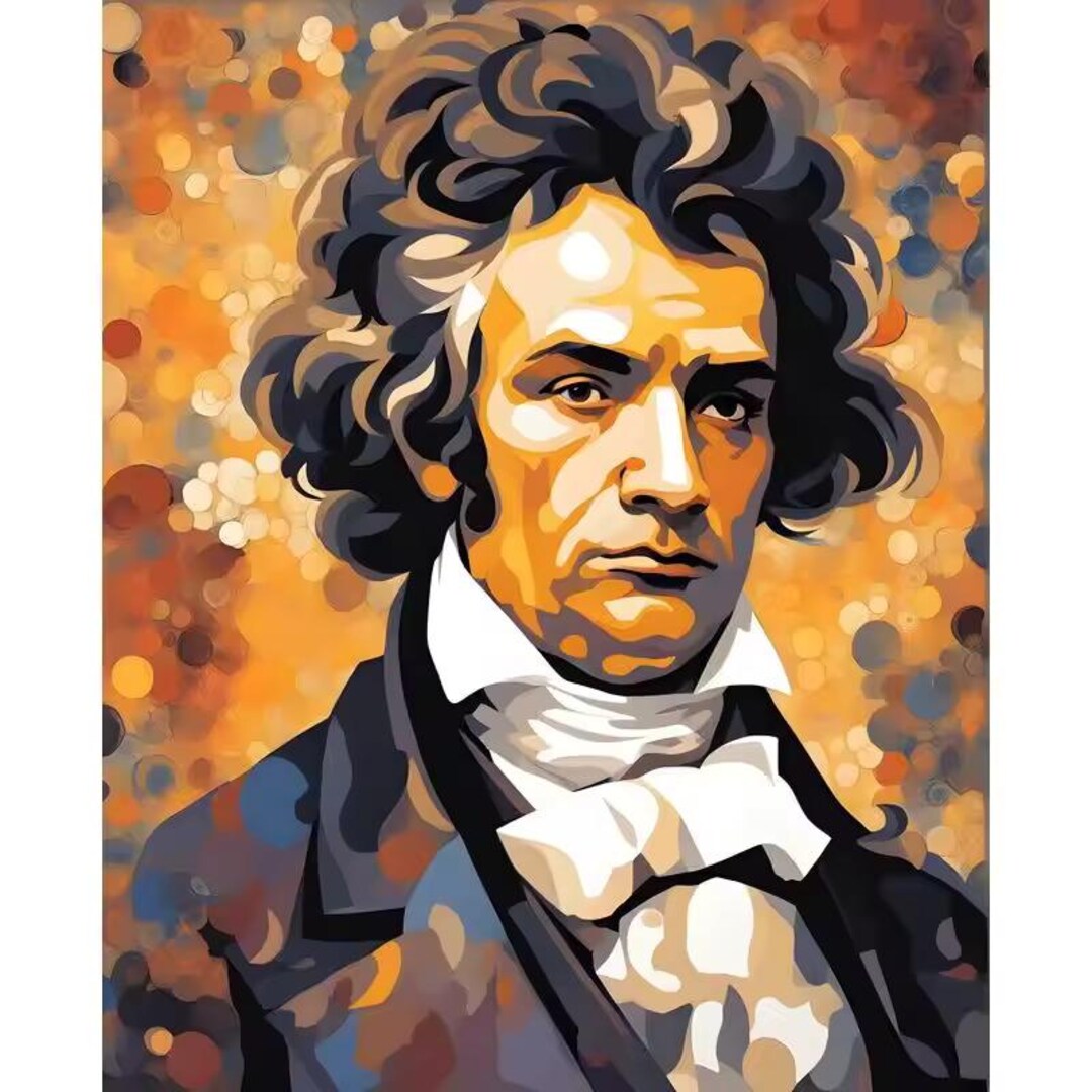 Ludwig Van Beethoven Portrait Paint by Number Kit | Bold Abstract ...