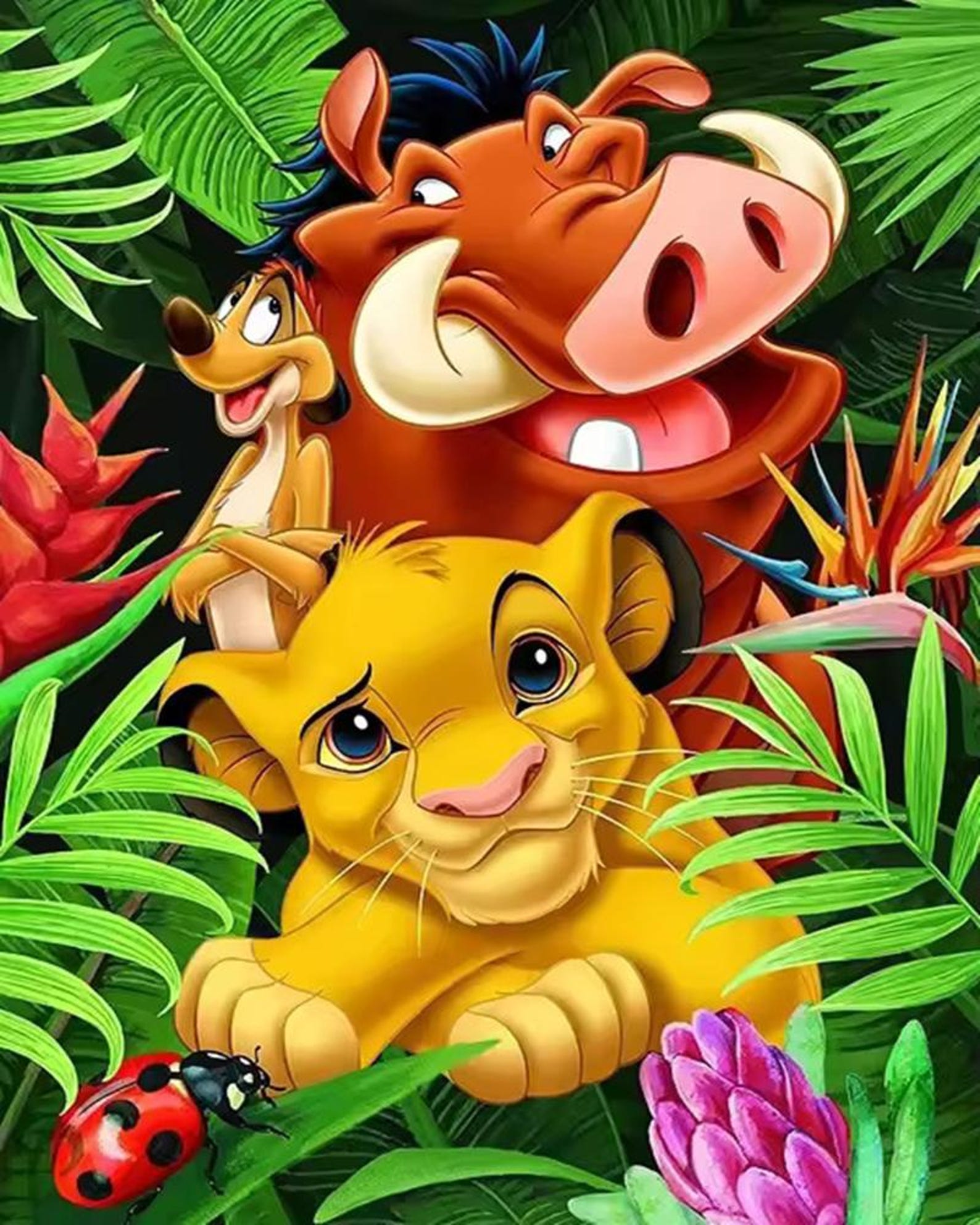 Lion King Simba Pumba Paint by Number Kit | Tropical Jungle Friends ...