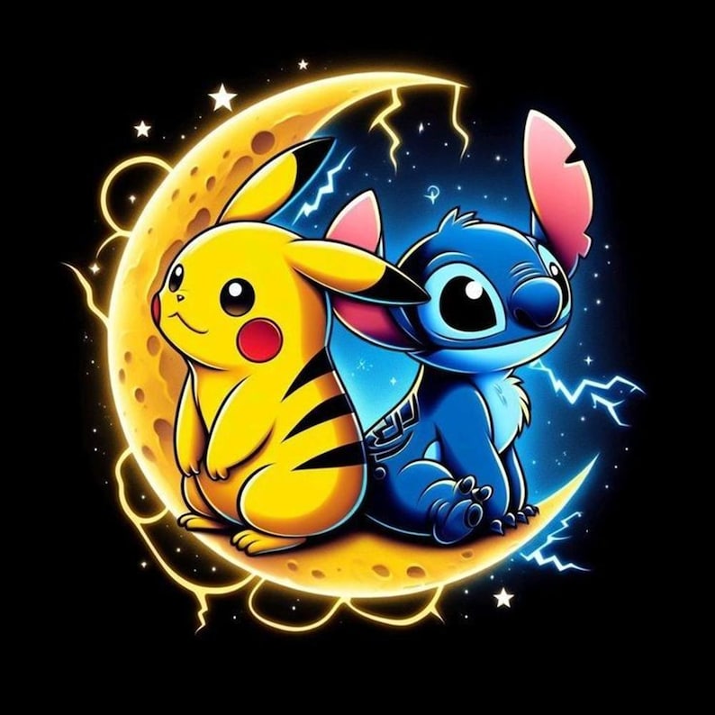 Stitch X Pikachu Diamond Painting Kit, Full Drill DIY Hobby Gift - Etsy