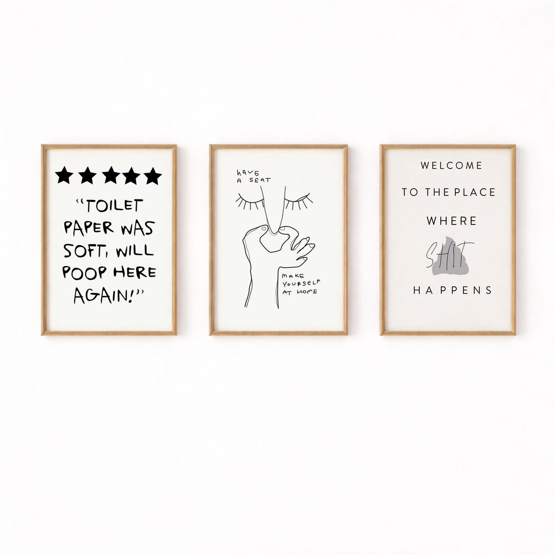 Funny Bathroom Rating Art Print, Toilet Humor Decor, Bathroom Print ...