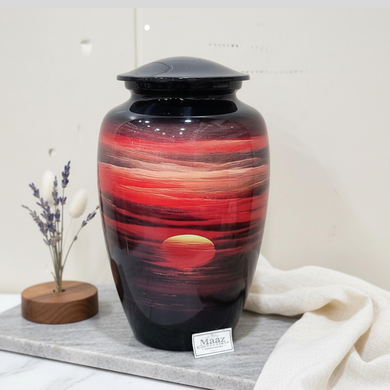 Sunset Cremation Urn for Adult Human Ashes | Handcrafted Aluminum ...