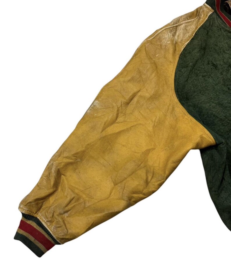 RARE!! Vintage Ice Fire 1953 Red Indian Pig Skin Leather Varsity Bomber ...