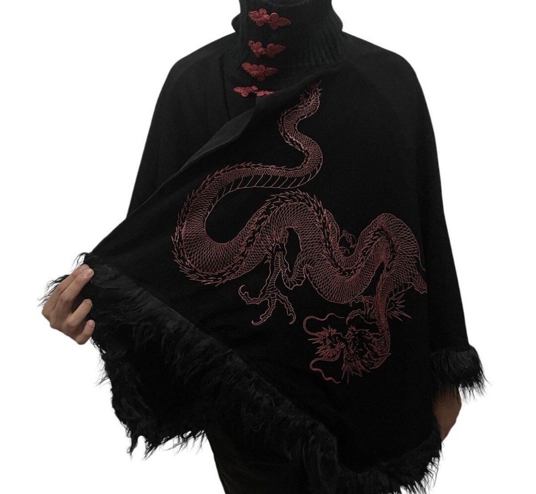 RARE!! Vintage Traditional Japanese Sukajan Embroidered Dragon Cloaks ...