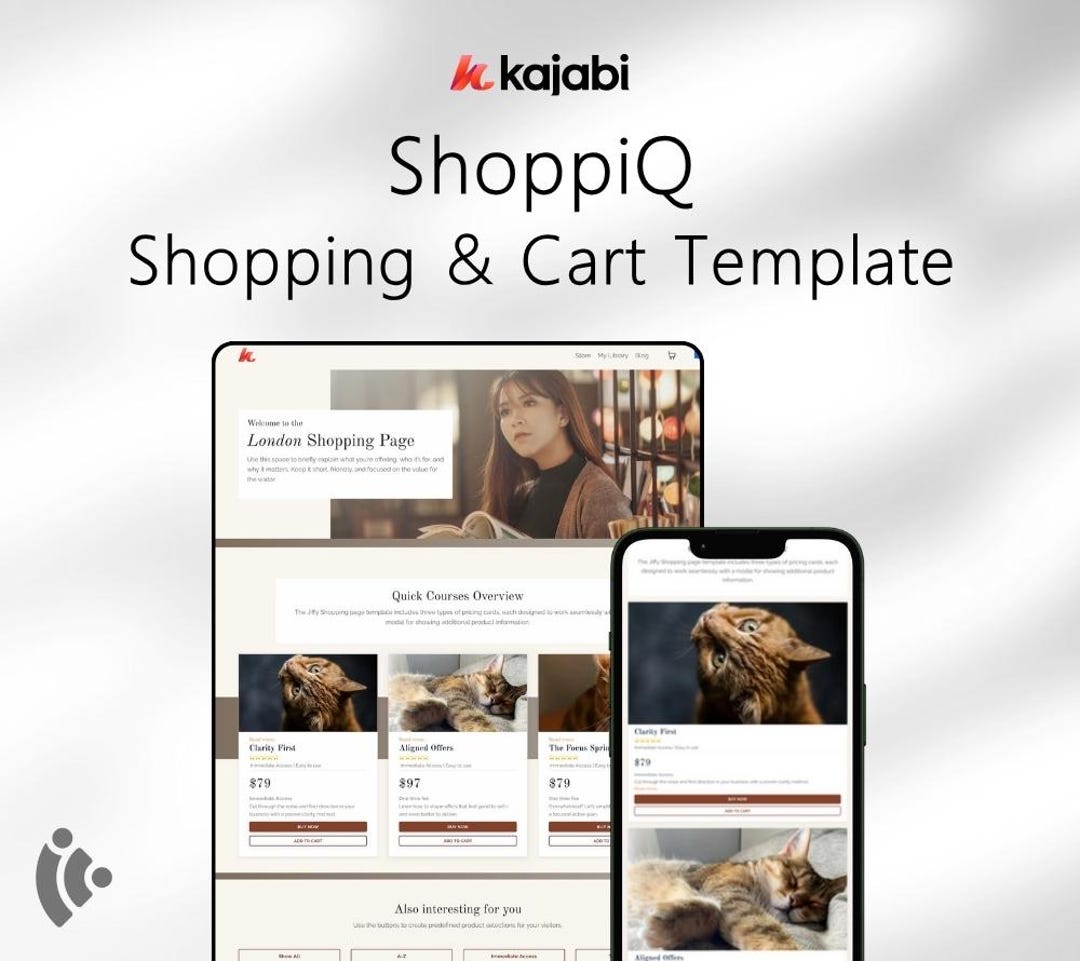 Shoppiq Kajabi Storefront Template | Modern Shop Theme - Etsy