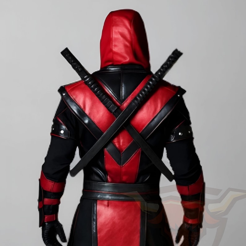 Custom Deadpool Inspired Cosplay Costume Red and Black Ninja Suit for ...