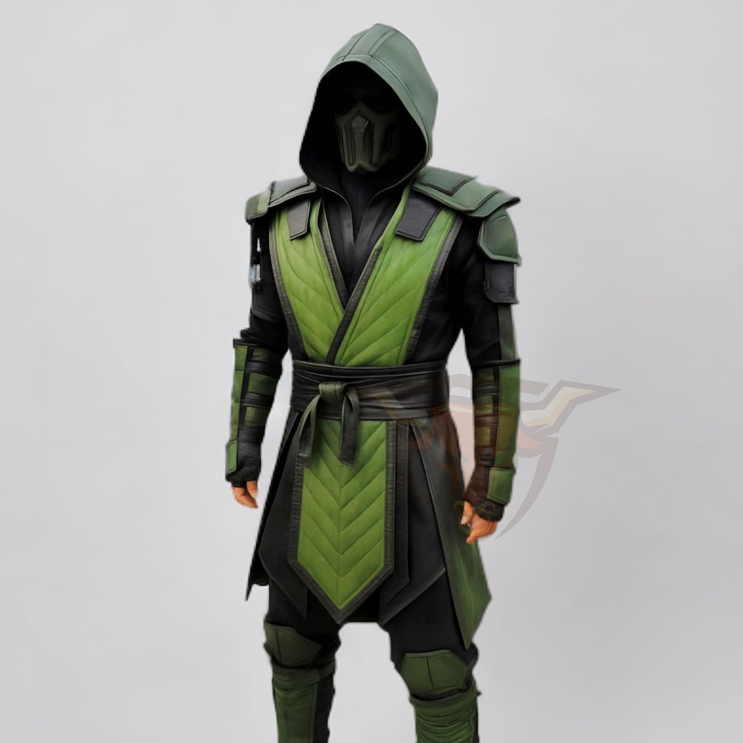 Green Hooded Ninja Costume Masked Assassin Cosplay Outfit Samurai Armor ...