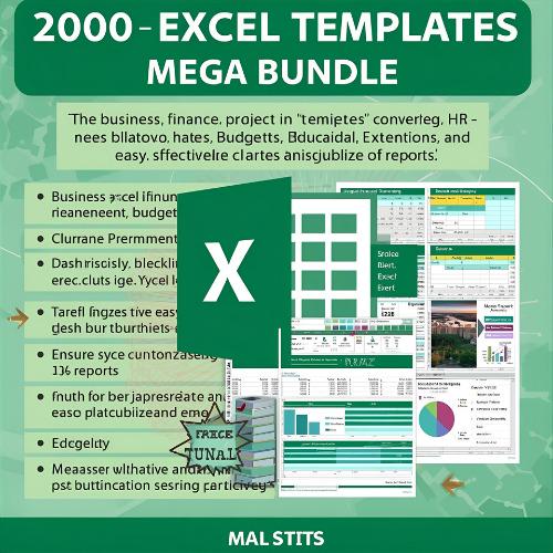 2000 Premium Excel Template Bundle | Business, Finance, Budget, Planner ...