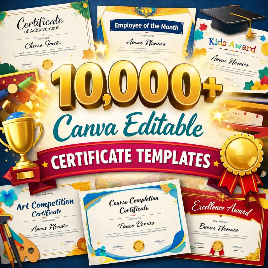 10000+ Canva Editable Certificate Templates | Professional & Modern ...
