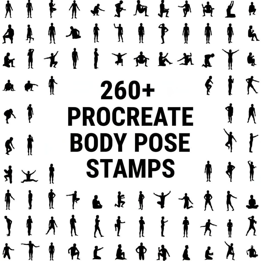 260 Procreate Body Pose Stamps | Figure Drawing Brushes |human Anatomy ...