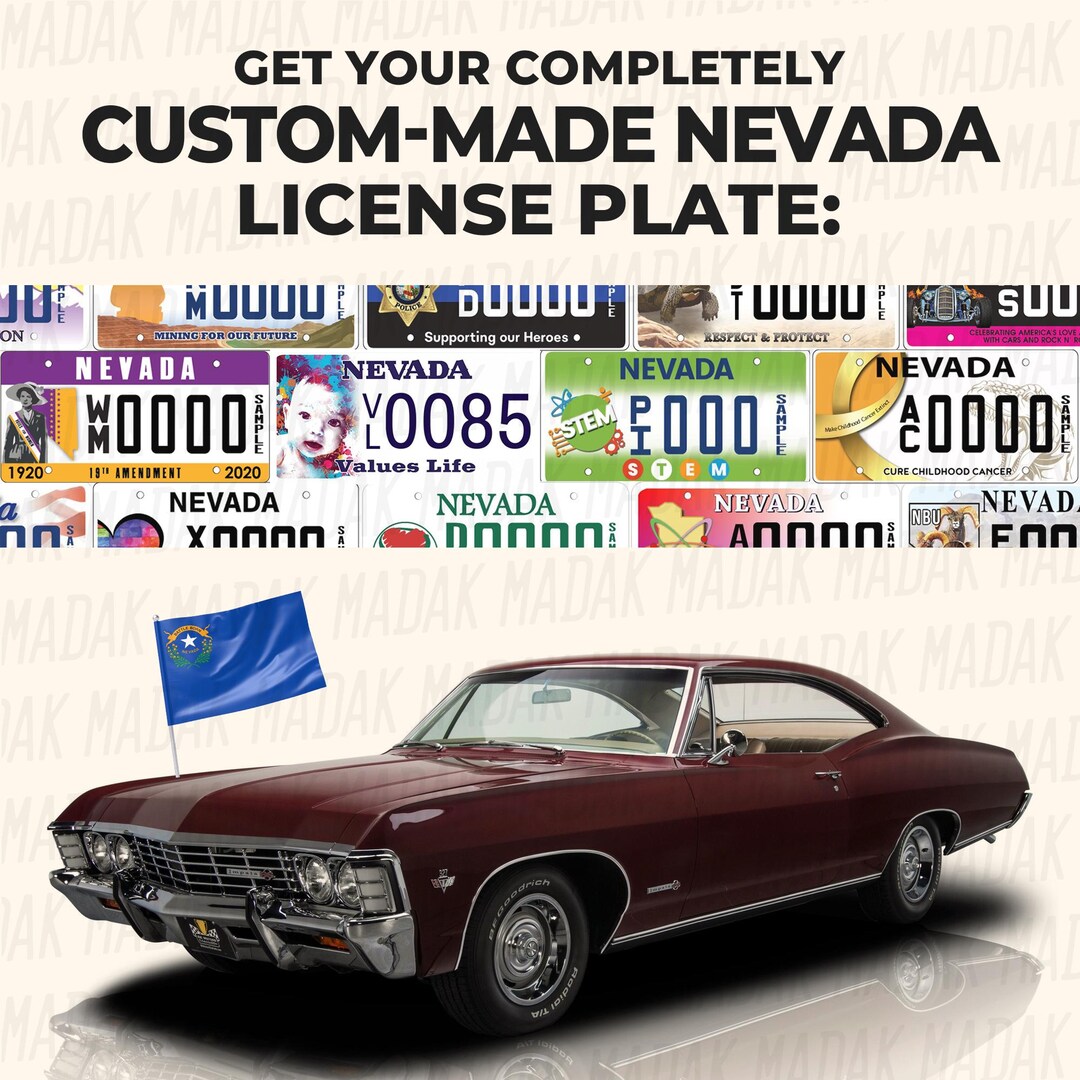 Nevada Custom License Plate – Personalized Embossed Aluminum Car Tag ...