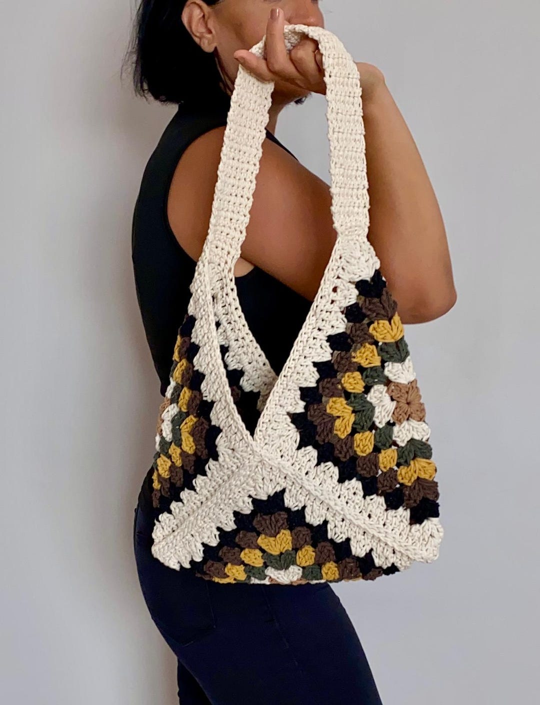 Handmade Boho Crochet Shoulder Bag – Bohemian Style Purse for Everyday ...
