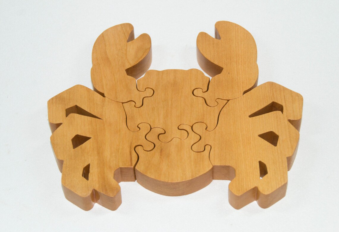 Wooden Crab Puzzle Wooden Crab Toy Crab Puzzle Crab Toy - Etsy