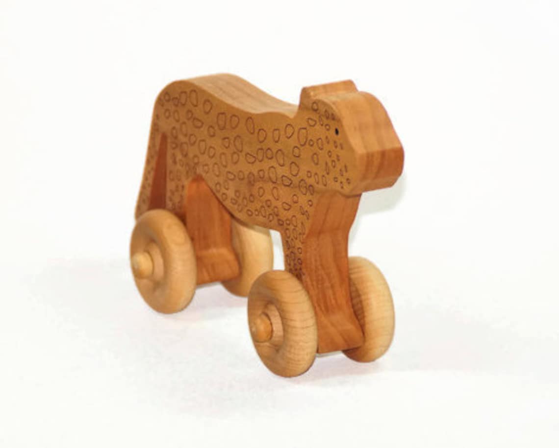 Wooden Toy Car Leopard Wood Car Toddler Toy Car | Etsy
