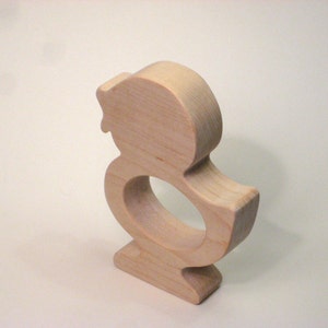 Wooden Teether, Baby Wood Teether, Baby Chicken Teether for Easter ...