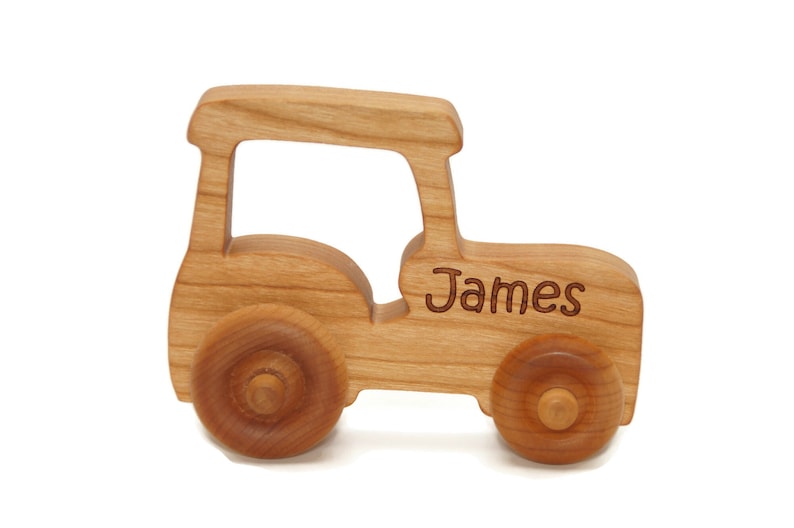Wooden Tractor Push Toy | Etsy
