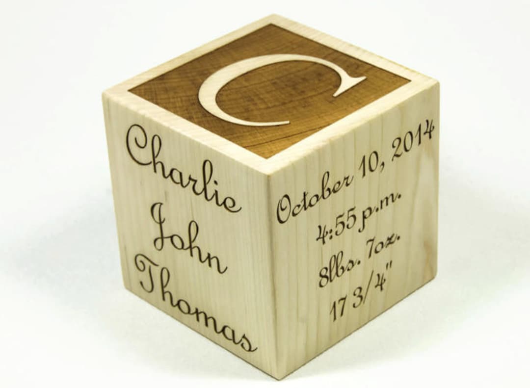 Personalized Engraved Maple Baby Block: Keepsake Gift - Etsy