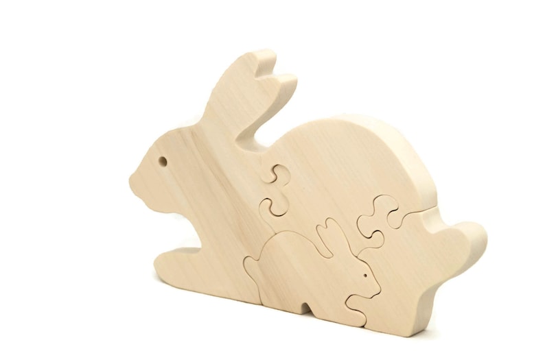 Wooden Easter Bunny Rabbit Animal Puzzle Personalized Easter | Etsy