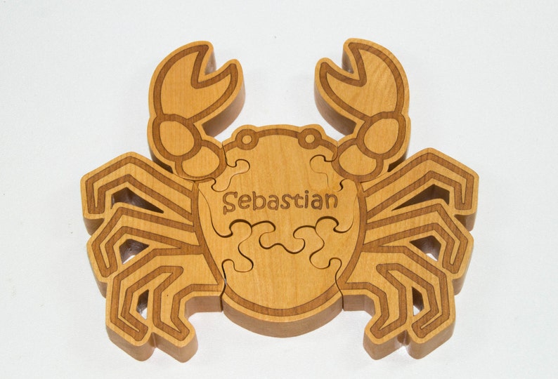 Wooden Crab Puzzle Wooden Crab Toy Crab Puzzle Crab Toy - Etsy