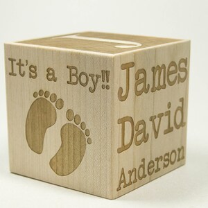 3" Personalized Name Block, Engraved Wood Block, Baby Gift ...