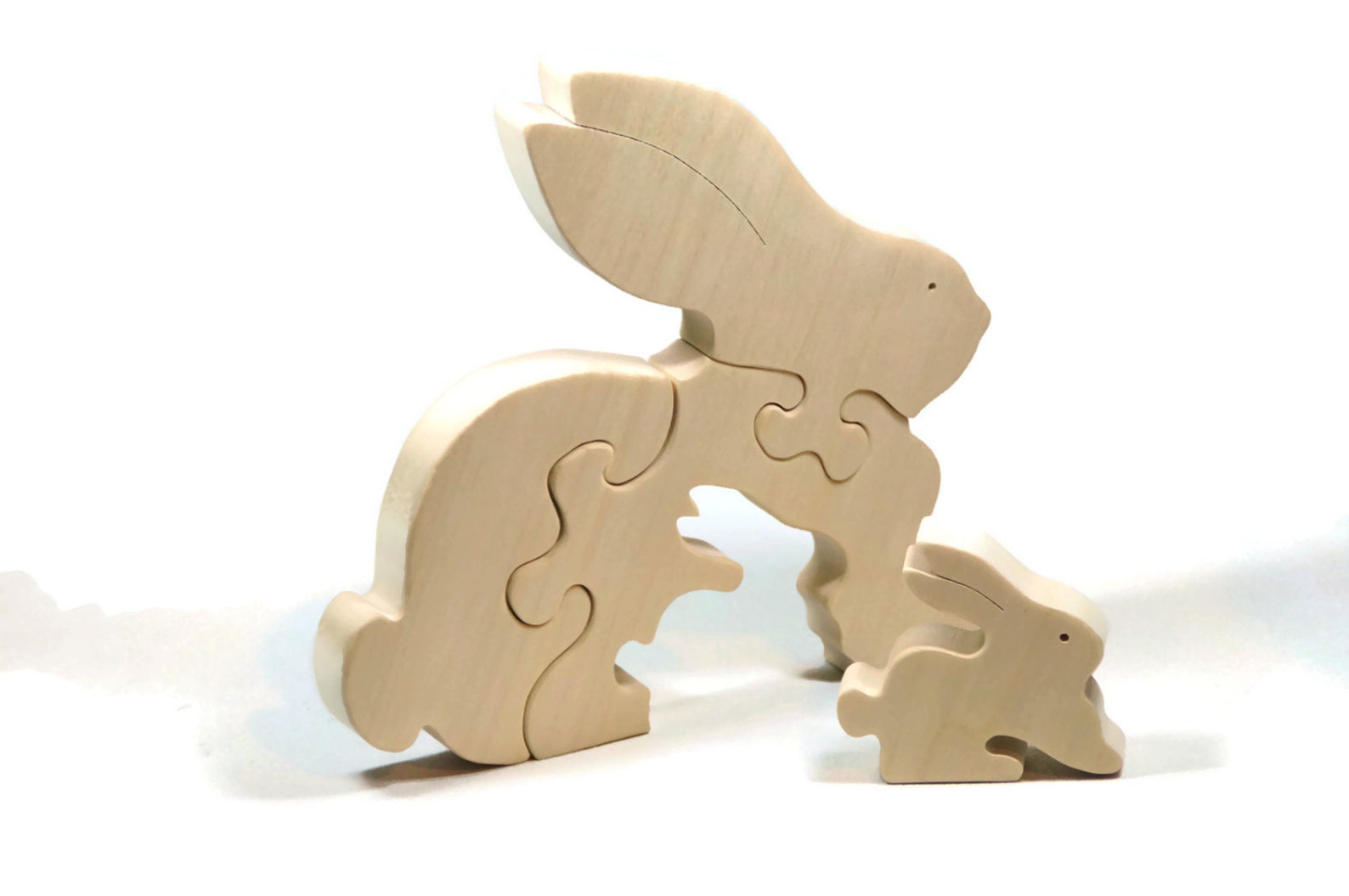 Wooden Puzzle Rabbit Wooden Animal Puzzle Wooden Toy | Etsy