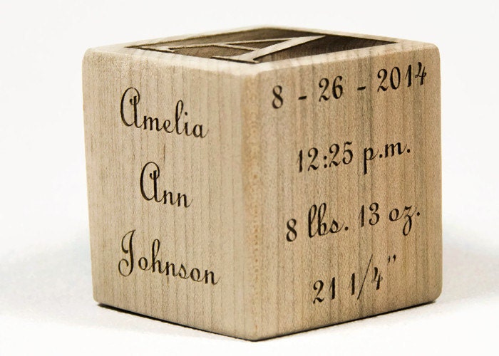 Personalized Maple Baby Block: Engraved Keepsake Gift - Etsy