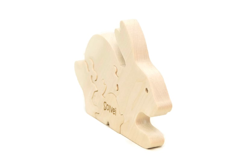 Wooden Easter Bunny Rabbit Animal Puzzle Personalized Easter | Etsy