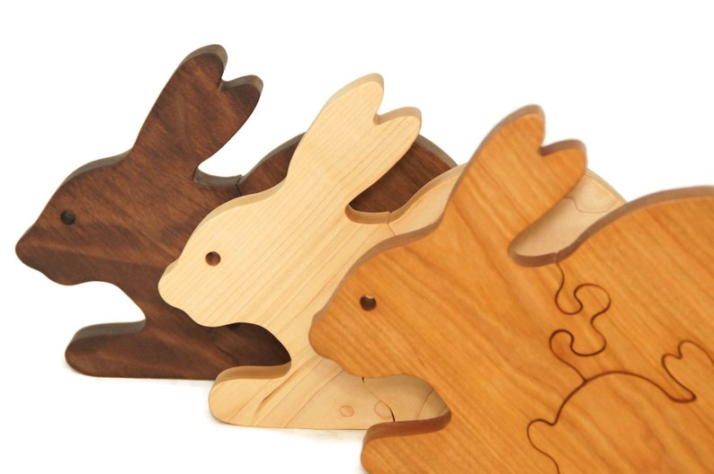 Wooden Easter Bunny Rabbit Animal Puzzle Personalized Easter | Etsy