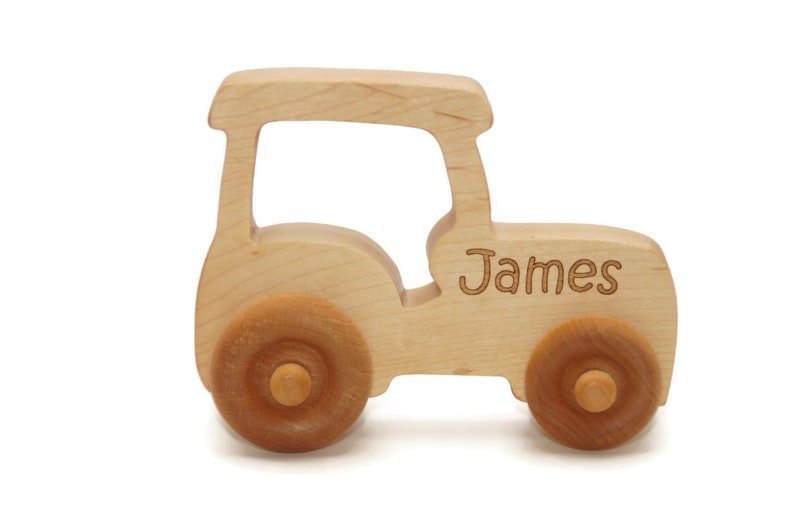 Wooden Tractor Push Toy | Etsy