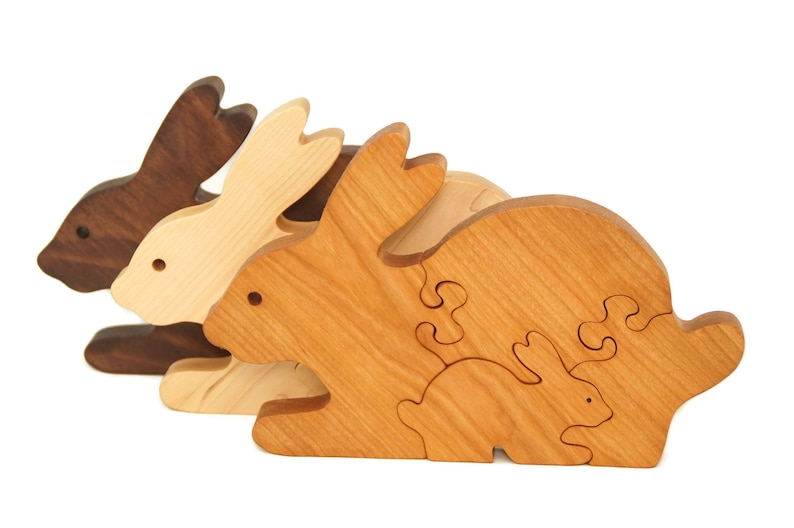 Rompecabezas de animales de conejo de conejo de Pascua de | Etsy