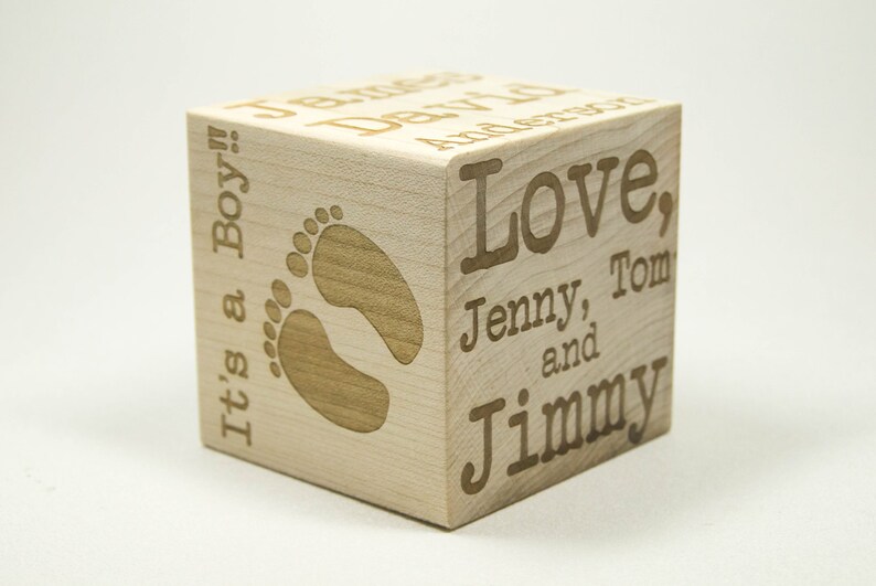 3 Personalized Name Block Engraved Wood Block Baby | Etsy