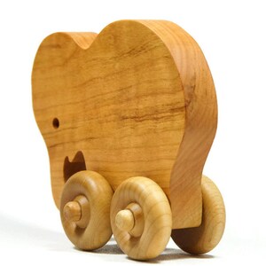 Wooden Animal Toy, Elephant Push Toy Car Personalized Gift for Toddlers ...