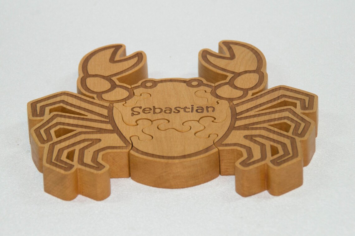 Wooden Crab Puzzle Wooden Crab Toy Crab Puzzle Crab Toy - Etsy