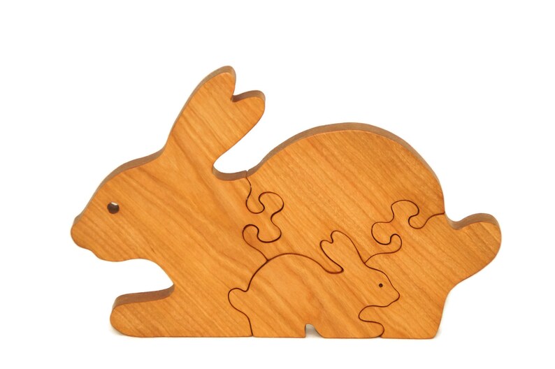 Wooden Easter Bunny Rabbit Animal Puzzle Personalized Easter | Etsy