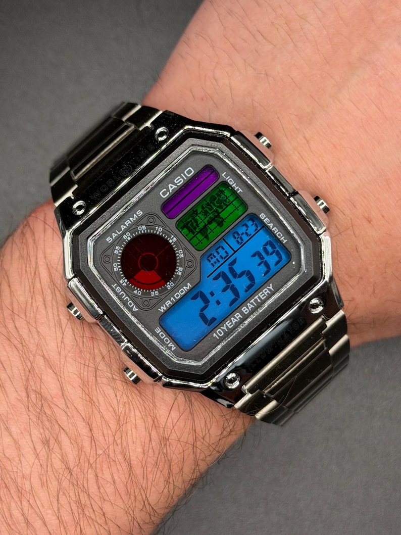 Custom Casio Retro Tech a Custom Digital Watch With a Vintage Look - Etsy
