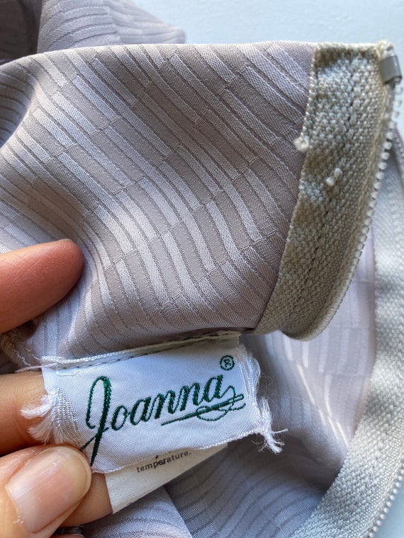 Silver Grey Satin Blouse High Neck Long Sleeve Top - Gem