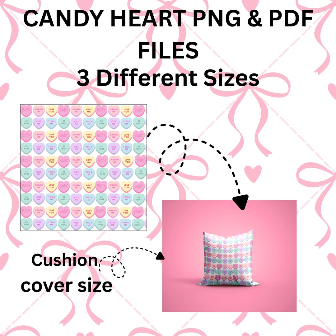 Candy Heart PNG PDF, Valentine Slang Candy Hearts Design, Clipart ...